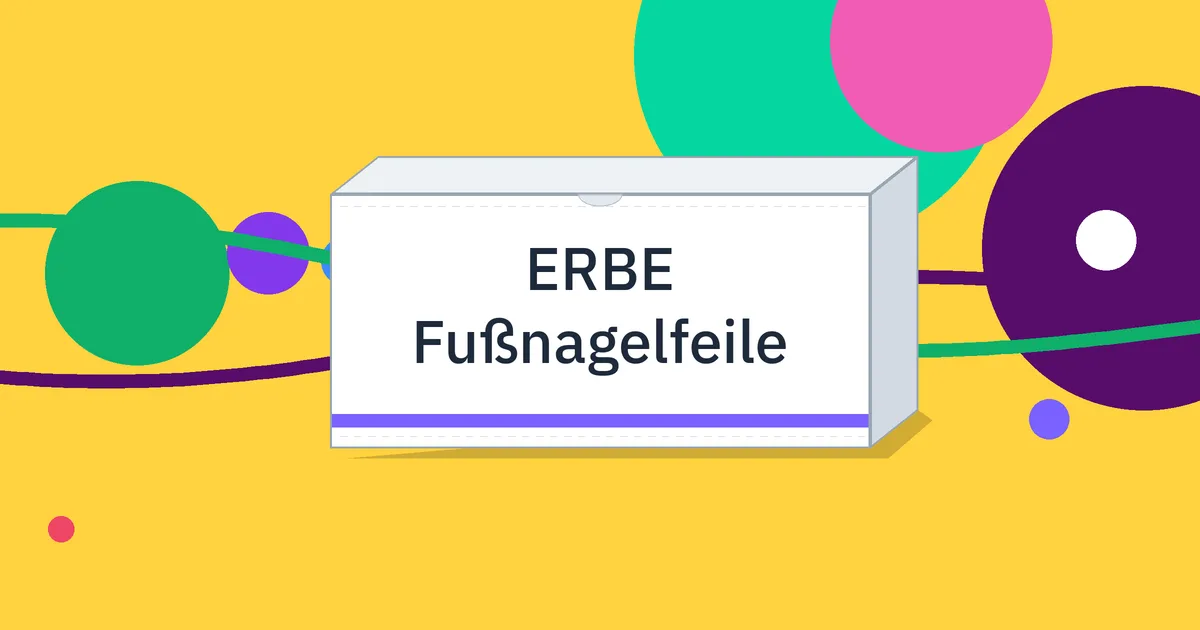 Symbolbild: Packung mit der Aufschrift ERBE Fußnagelfeile (PZN 02749156) – Verfügbarkeit und Bezug in Apotheken in Frankfurt am Main