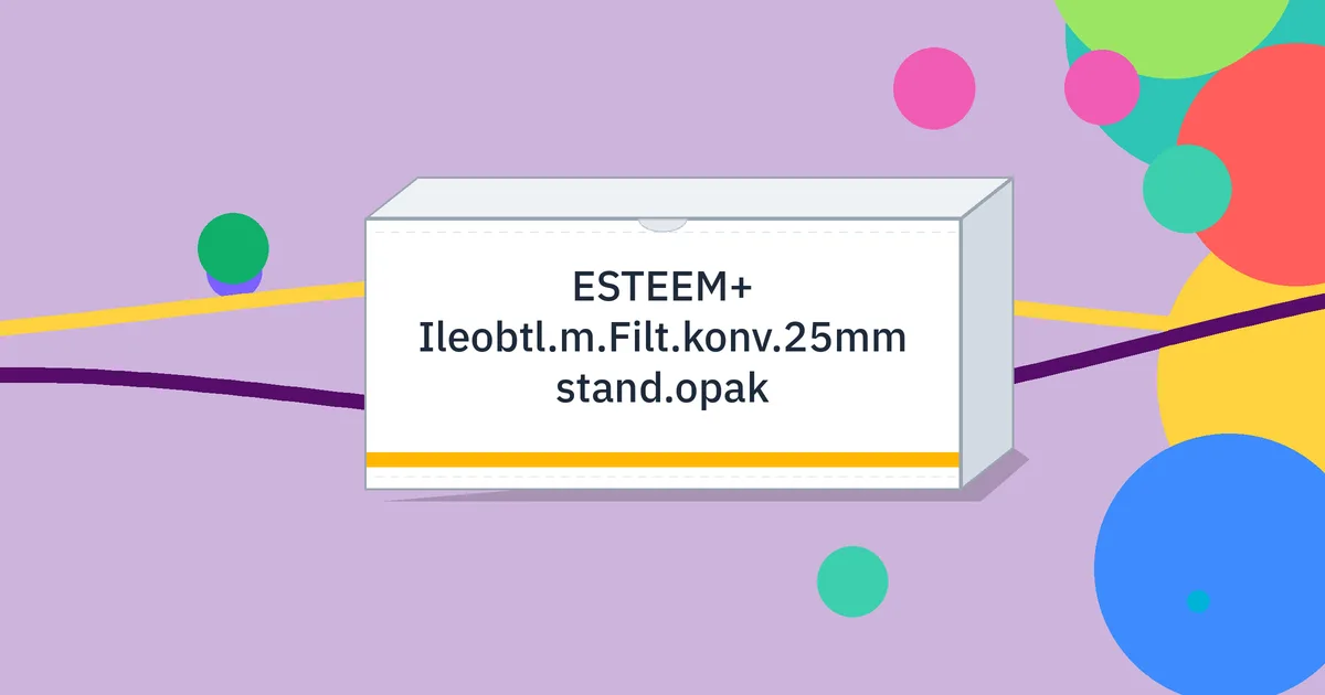 Symbolbild: Packung mit der Aufschrift ESTEEM+ Ileobtl.m.Filt.konv.25mm stand.opak (PZN 06460211) – Verfügbarkeit und Bezug in Apotheken in Frankfurt am Main