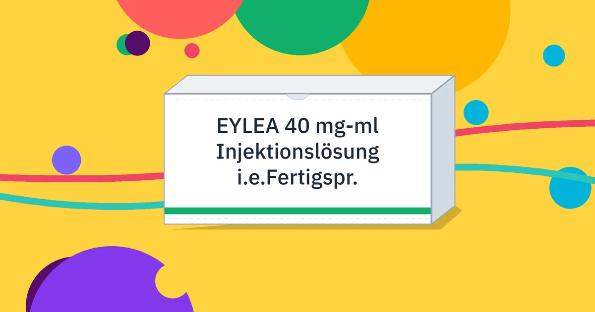 Symbolbild: Packung mit der Aufschrift EYLEA 40 mg-ml Injektionslösung i.e.Fertigspr. (PZN 15433118) – Verfügbarkeit und Bezug in Apotheken in Frankfurt am Main