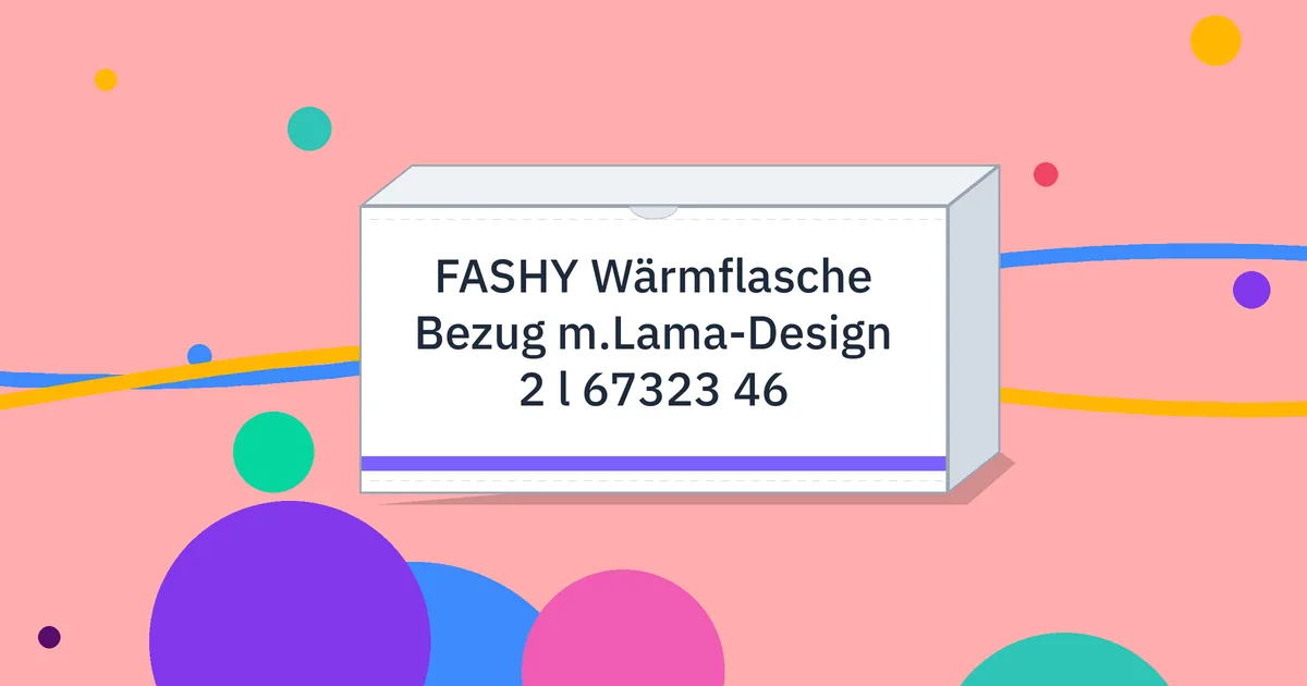Symbolbild: Packung mit der Aufschrift FASHY Wärmflasche Bezug m.Lama-Design 2 l 67323 46 (PZN 15572877) – Verfügbarkeit und Bezug in Apotheken in Frankfurt am Main