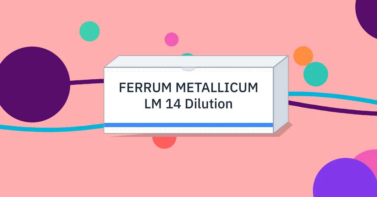 Symbolbild: Packung mit der Aufschrift FERRUM METALLICUM LM 14 Dilution (PZN 12850318) – Verfügbarkeit und Bezug in Apotheken in Frankfurt am Main