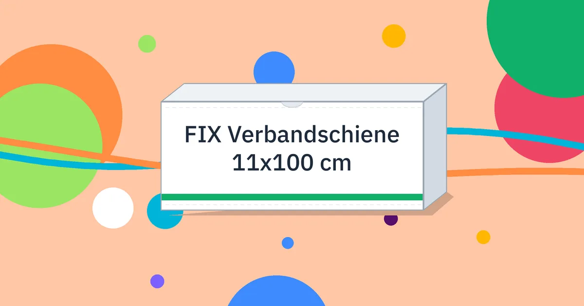 Symbolbild: Packung mit der Aufschrift FIX Verbandschiene 11x100 cm (PZN 06994763) – Verfügbarkeit und Bezug in Apotheken in Frankfurt am Main