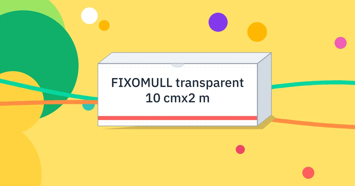 Symbolbild: Packung mit der Aufschrift FIXOMULL transparent 10 cmx2 m (PZN 19347663) – Verfügbarkeit und Bezug in Apotheken in Frankfurt am Main