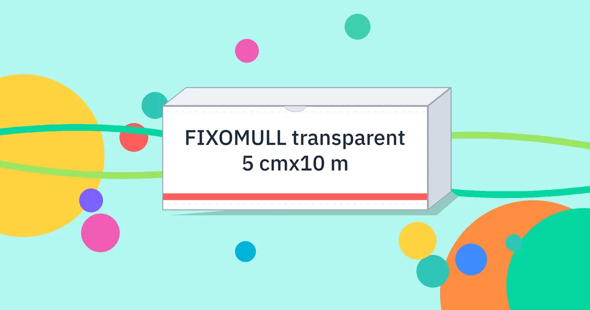 Symbolbild: Packung mit der Aufschrift FIXOMULL transparent 5 cmx10 m (PZN 20519589) – Verfügbarkeit und Bezug in Apotheken in Frankfurt am Main