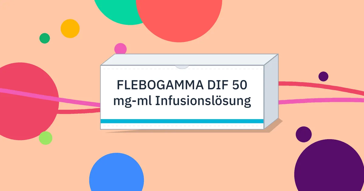 Symbolbild: Packung mit der Aufschrift FLEBOGAMMA DIF 50 mg-ml Infusionslösung (PZN 11542282) – Verfügbarkeit und Bezug in Apotheken in Frankfurt am Main