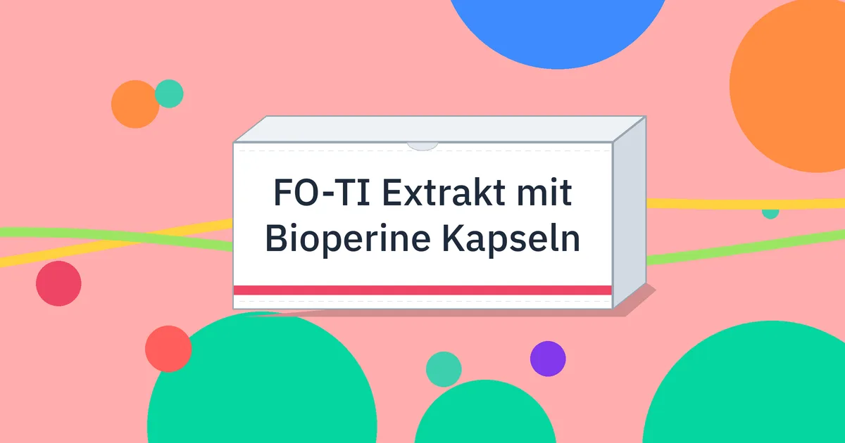 Symbolbild: Packung mit der Aufschrift FO-TI Extrakt mit Bioperine Kapseln (PZN 16385172) – Verfügbarkeit und Bezug in Apotheken in Frankfurt am Main