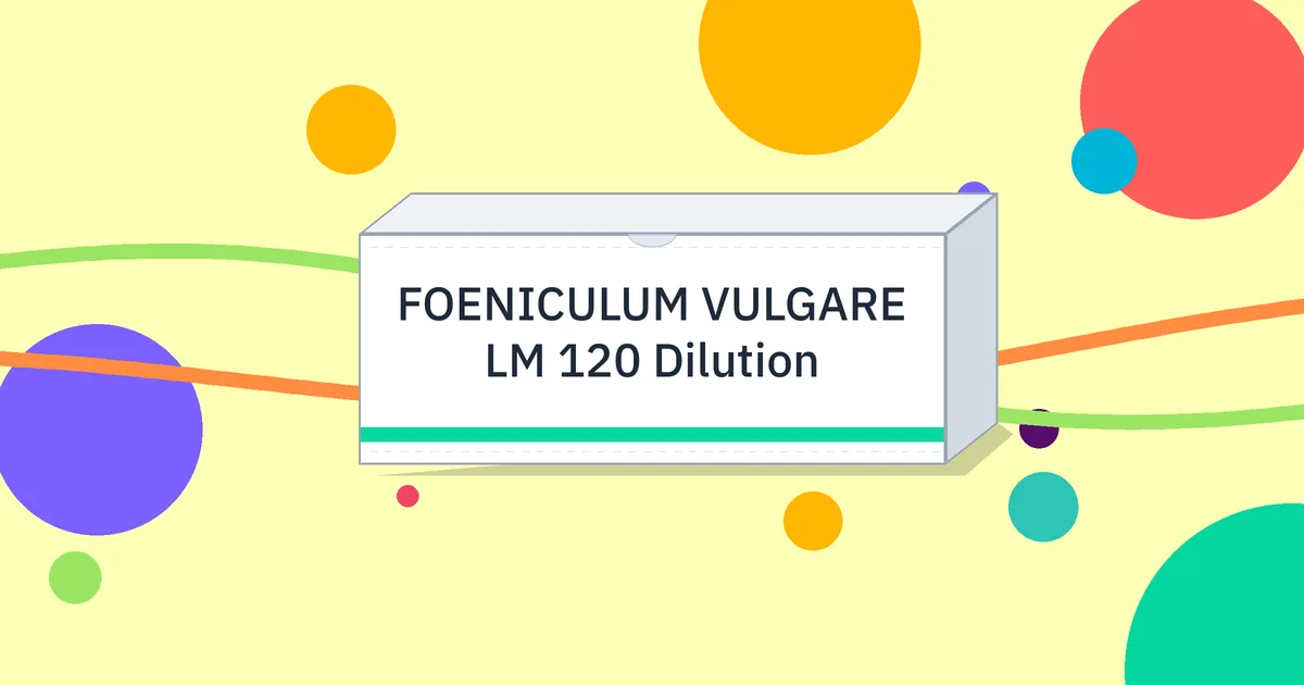 Symbolbild: Packung mit der Aufschrift FOENICULUM VULGARE LM 120 Dilution (PZN 13490046) – Verfügbarkeit und Bezug in Apotheken in Frankfurt am Main