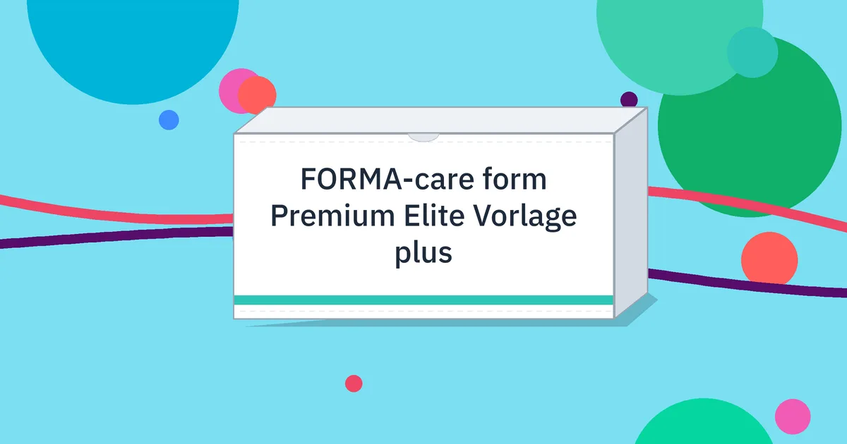 Symbolbild: Packung mit der Aufschrift FORMA-care form Premium Elite Vorlage plus (PZN 18498443) – Verfügbarkeit und Bezug in Apotheken in Frankfurt am Main