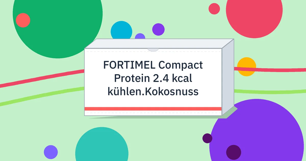 Symbolbild: Packung mit der Aufschrift FORTIMEL Compact Protein 2.4 kcal kühlen.Kokosnuss (PZN 19881581) – Verfügbarkeit und Bezug in Apotheken in Frankfurt am Main