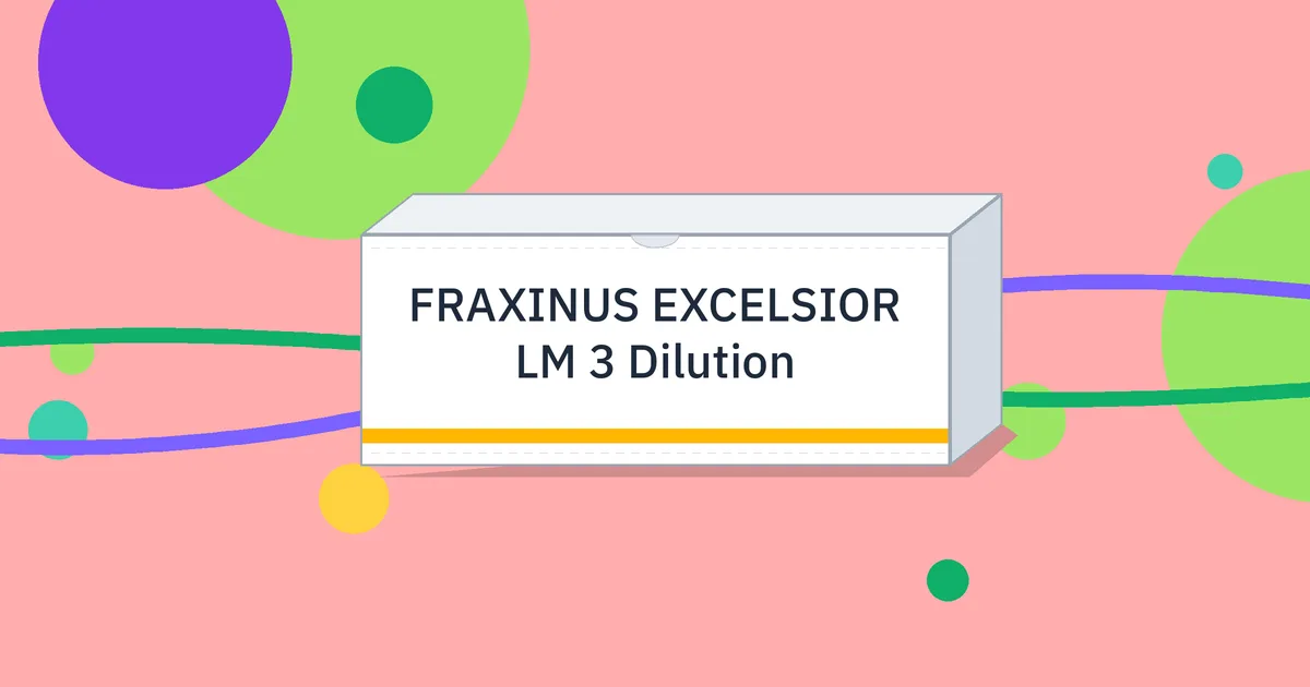 Symbolbild: Packung mit der Aufschrift FRAXINUS EXCELSIOR LM 3 Dilution (PZN 13491904) – Verfügbarkeit und Bezug in Apotheken in Frankfurt am Main