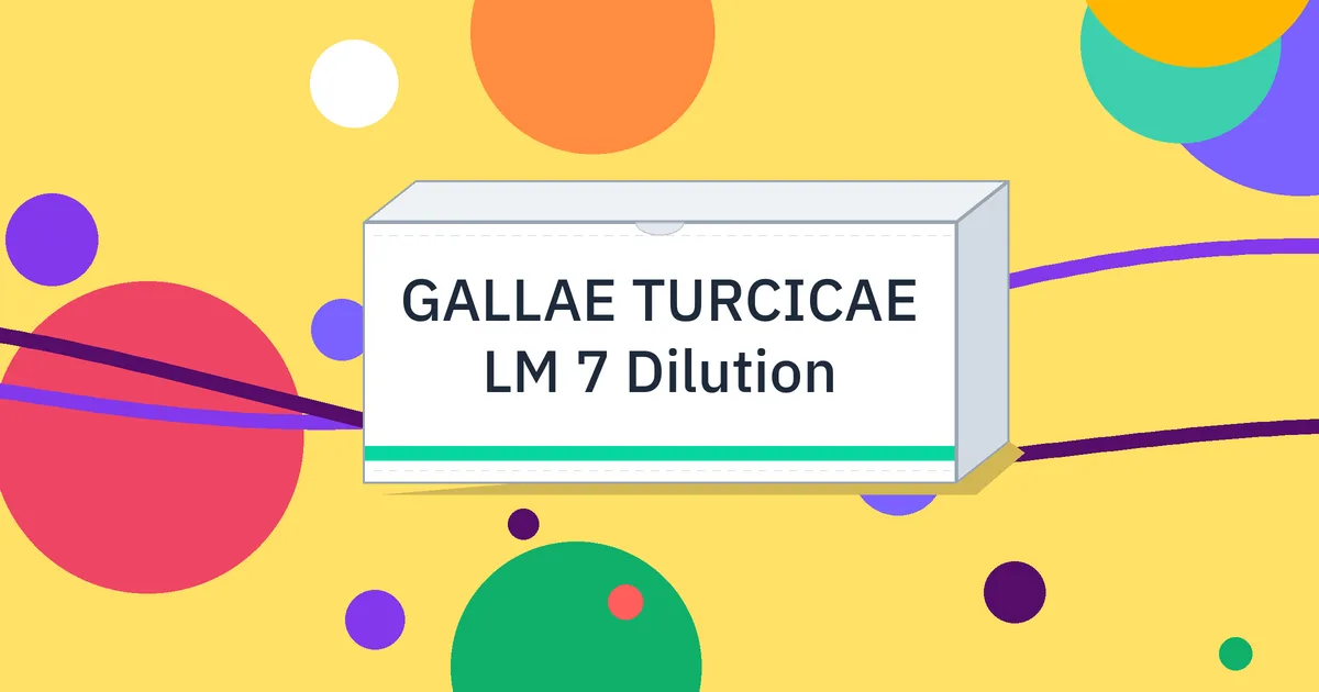 Symbolbild: Packung mit der Aufschrift GALLAE TURCICAE LM 7 Dilution (PZN 13497982) – Verfügbarkeit und Bezug in Apotheken in Frankfurt am Main