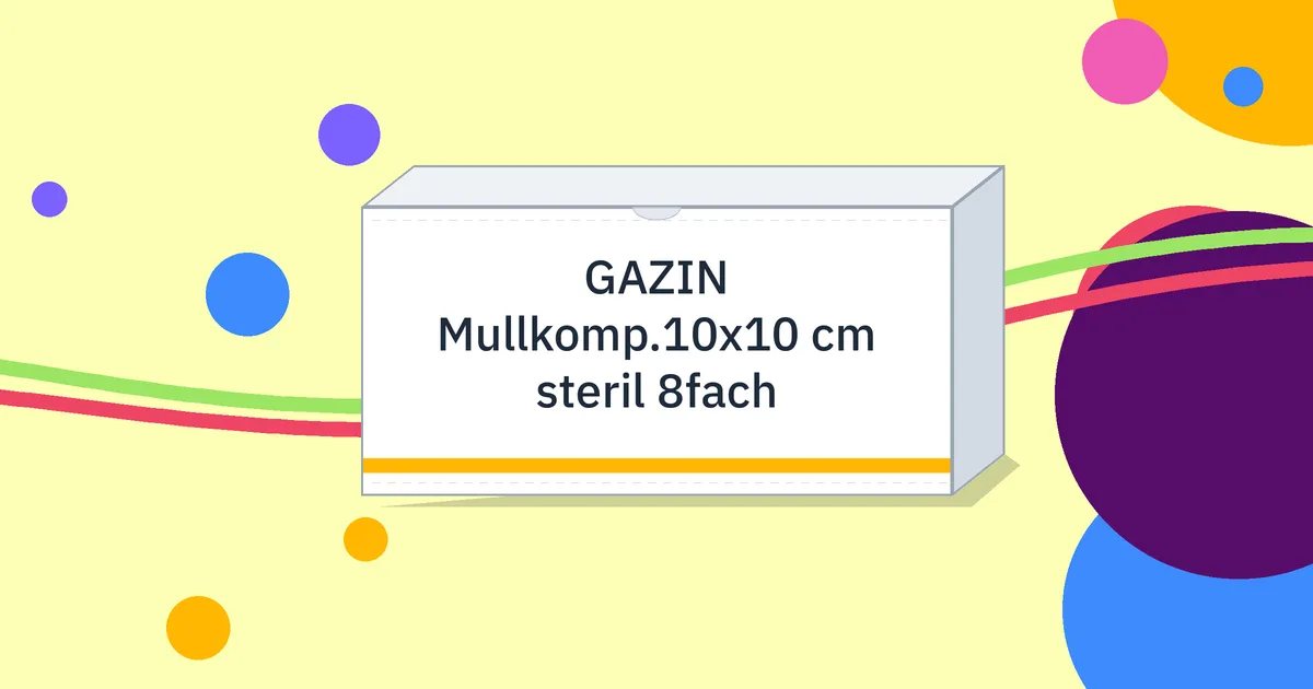 Symbolbild: Packung mit der Aufschrift GAZIN Mullkomp.10x10 cm steril 8fach (PZN 19999199) – Verfügbarkeit und Bezug in Apotheken in Frankfurt am Main