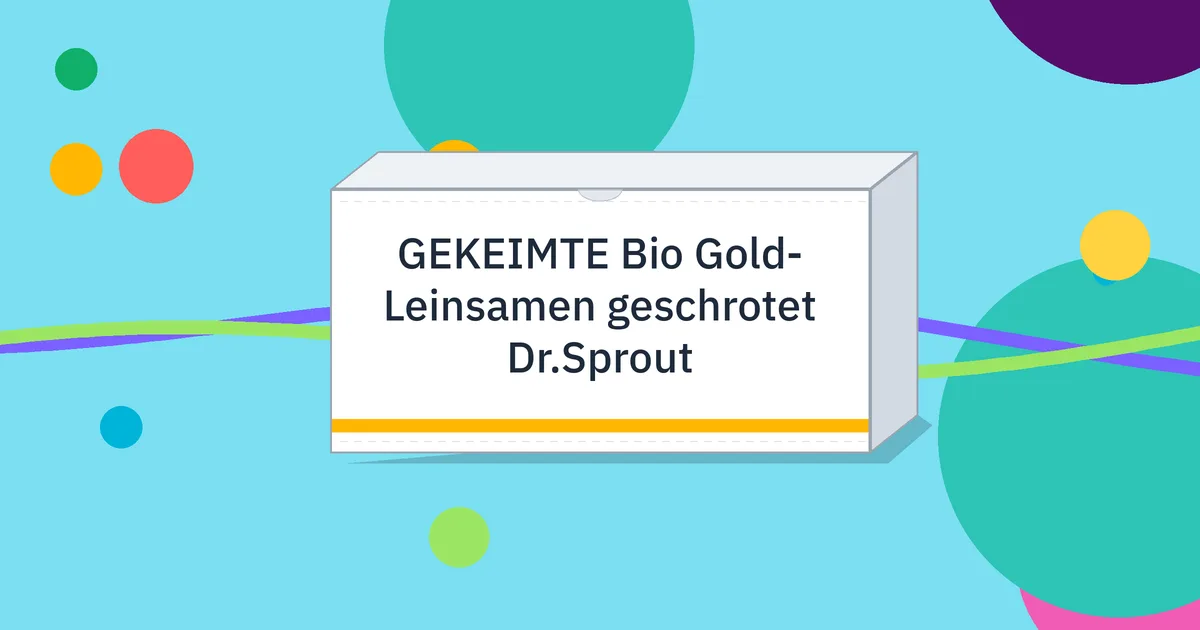 Symbolbild: Packung mit der Aufschrift GEKEIMTE Bio Gold-Leinsamen geschrotet Dr.Sprout (PZN 15633219) – Verfügbarkeit und Bezug in Apotheken in Frankfurt am Main