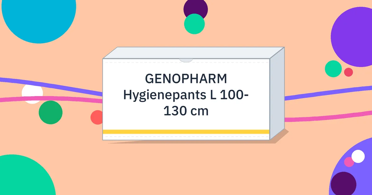 Symbolbild: Packung mit der Aufschrift GENOPHARM Hygienepants L 100-130 cm (PZN 11530066) – Verfügbarkeit und Bezug in Apotheken in Frankfurt am Main