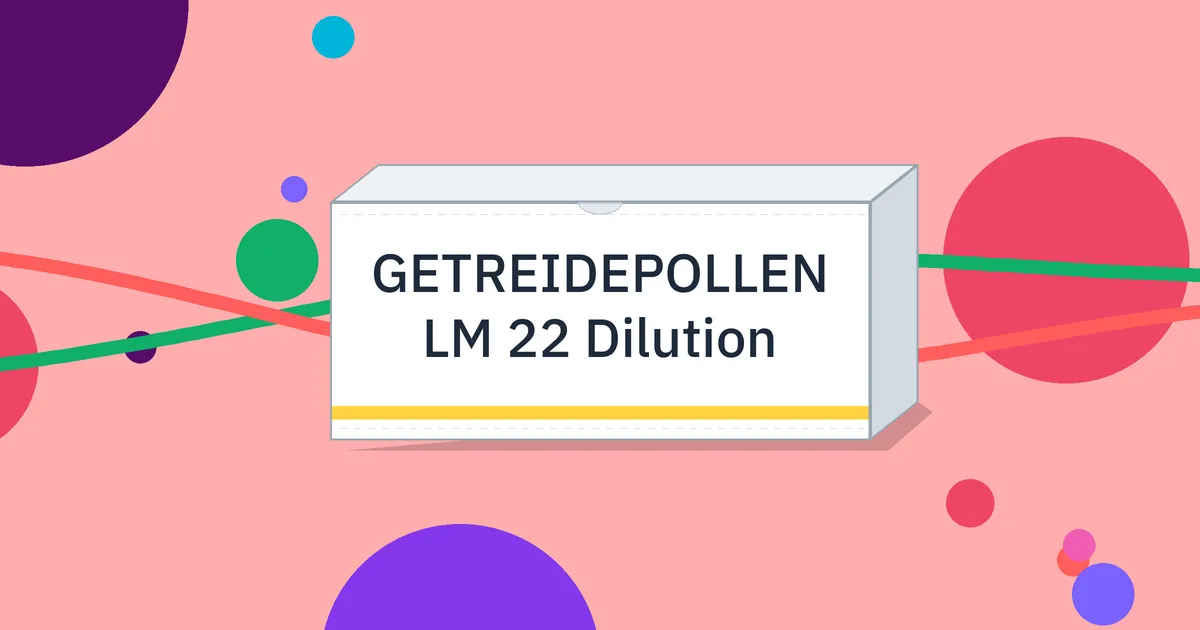 Symbolbild: Packung mit der Aufschrift GETREIDEPOLLEN LM 22 Dilution (PZN 12877731) – Verfügbarkeit und Bezug in Apotheken in Frankfurt am Main
