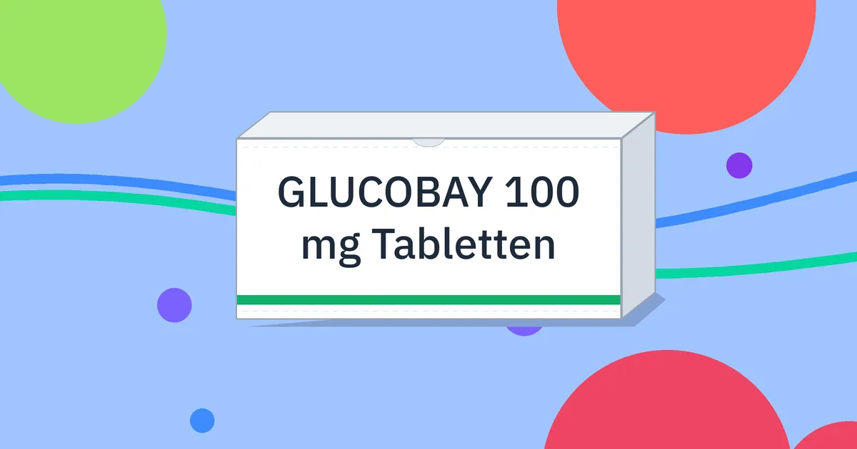 Symbolbild: Packung mit der Aufschrift GLUCOBAY 100 mg Tabletten (PZN 04199671) – Verfügbarkeit und Bezug in Apotheken in Frankfurt am Main