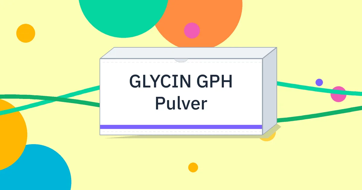 Symbolbild: Packung mit der Aufschrift GLYCIN GPH Pulver (PZN 19515617) – Verfügbarkeit und Bezug in Apotheken in Frankfurt am Main