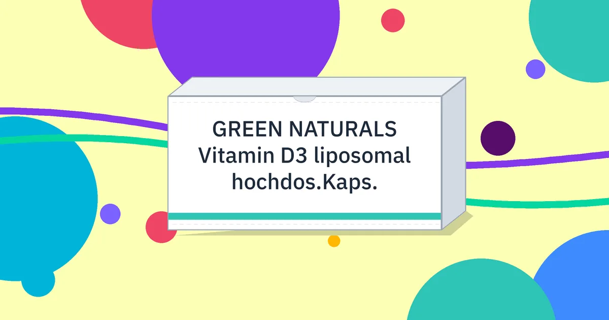 Symbolbild: Packung mit der Aufschrift GREEN NATURALS Vitamin D3 liposomal hochdos.Kaps. (PZN 18272259) – Verfügbarkeit und Bezug in Apotheken in Frankfurt am Main