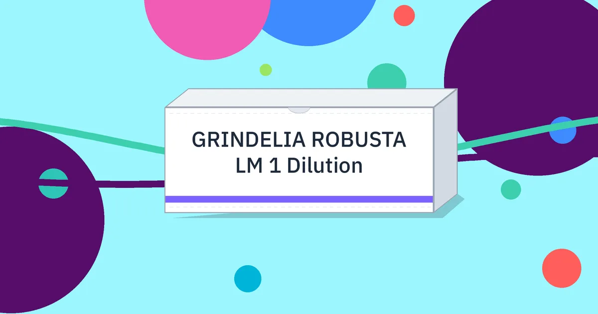 Symbolbild: Packung mit der Aufschrift GRINDELIA ROBUSTA LM 1 Dilution (PZN 13546858) – Verfügbarkeit und Bezug in Apotheken in Frankfurt am Main