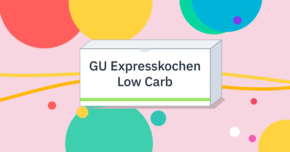Symbolbild: Packung mit der Aufschrift GU Expresskochen Low Carb (PZN 11091827) – Verfügbarkeit und Bezug in Apotheken in Frankfurt am Main