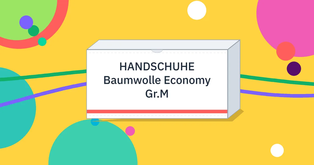 Symbolbild: Packung mit der Aufschrift HANDSCHUHE Baumwolle Economy Gr.M (PZN 00200822) – Verfügbarkeit und Bezug in Apotheken in Frankfurt am Main