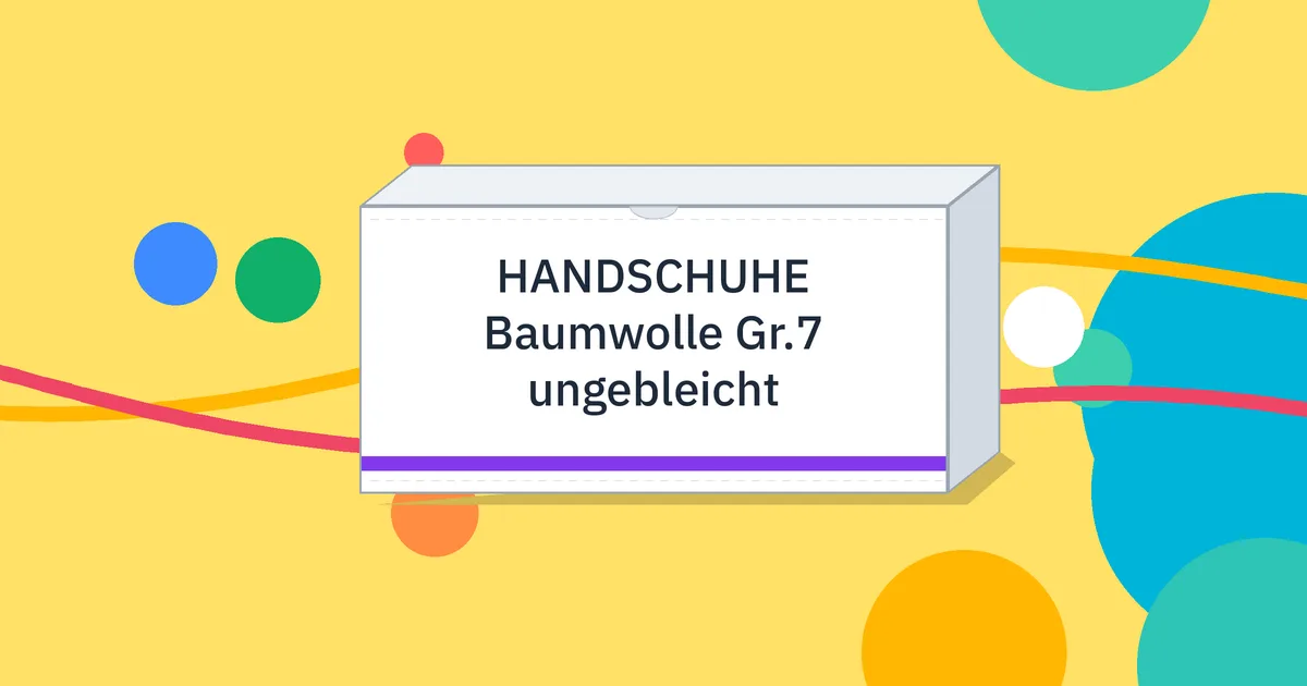 Symbolbild: Packung mit der Aufschrift HANDSCHUHE Baumwolle Gr.7 ungebleicht (PZN 01468780) – Verfügbarkeit und Bezug in Apotheken in Frankfurt am Main