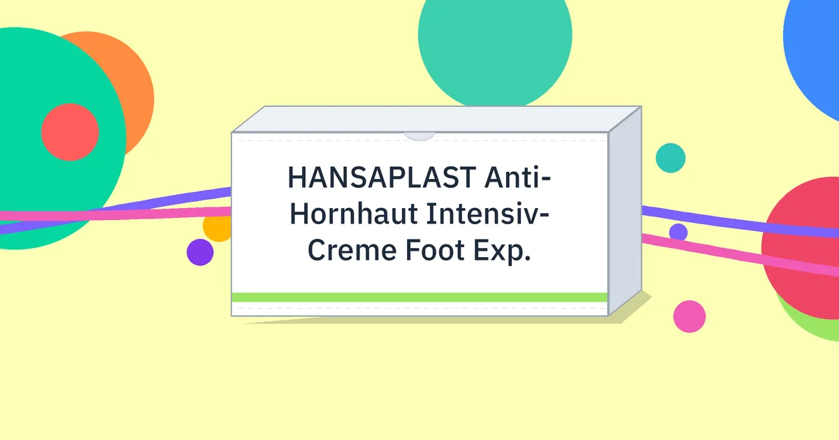 Symbolbild: Packung mit der Aufschrift HANSAPLAST Anti-Hornhaut Intensiv-Creme Foot Exp. (PZN 09280811) – Verfügbarkeit und Bezug in Apotheken in Frankfurt am Main