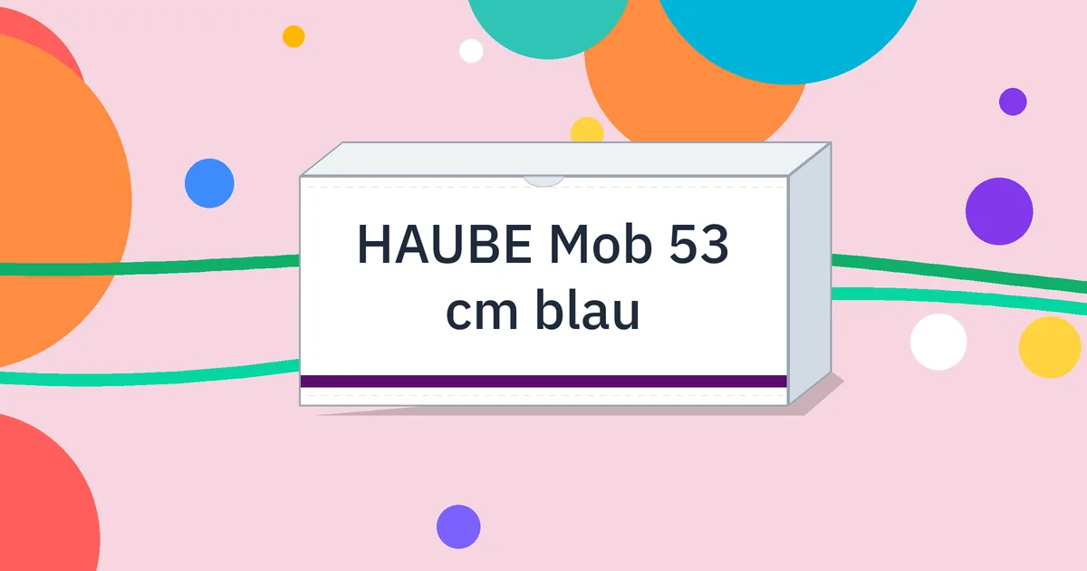 Symbolbild: Packung mit der Aufschrift HAUBE Mob 53 cm blau (PZN 17280535) – Verfügbarkeit und Bezug in Apotheken in Frankfurt am Main