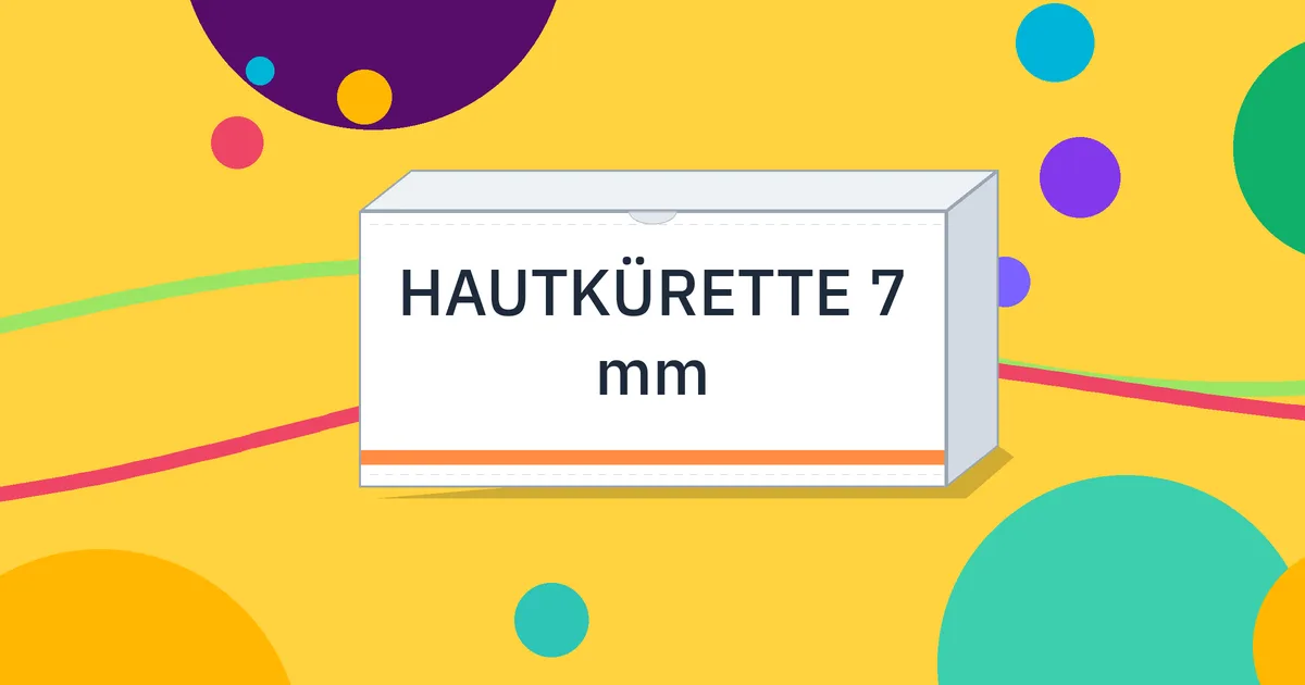 Symbolbild: Packung mit der Aufschrift HAUTKÜRETTE 7 mm (PZN 20057108) – Verfügbarkeit und Bezug in Apotheken in Frankfurt am Main