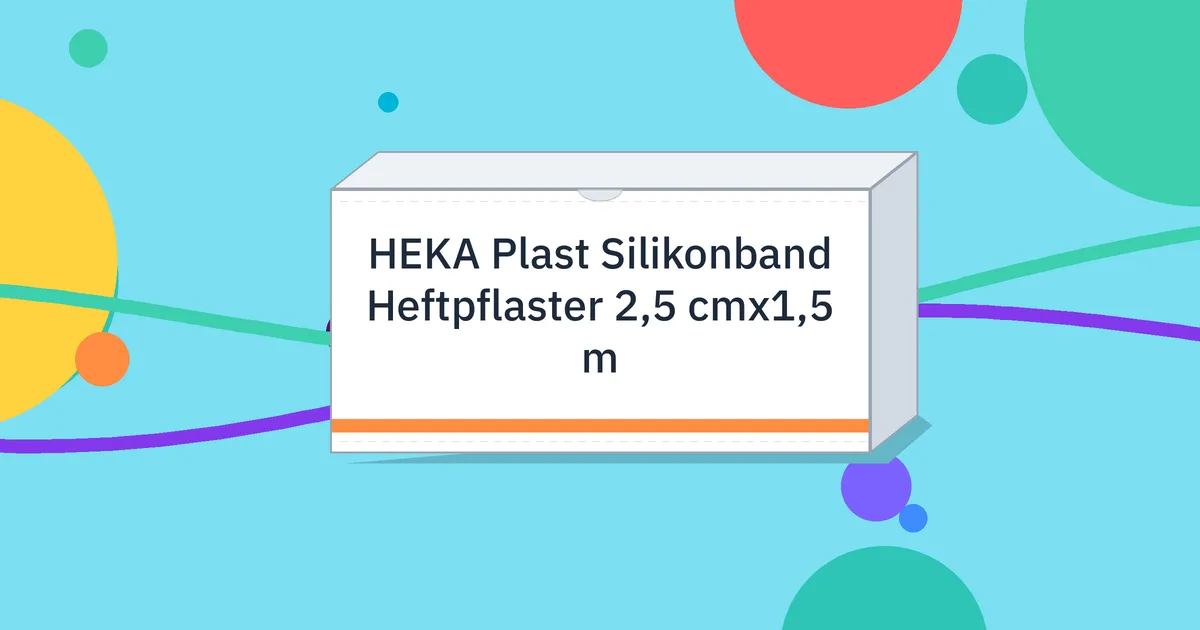Symbolbild: Packung mit der Aufschrift HEKA Plast Silikonband Heftpflaster 2,5 cmx1,5 m (PZN 16824536) – Verfügbarkeit und Bezug in Apotheken in Frankfurt am Main