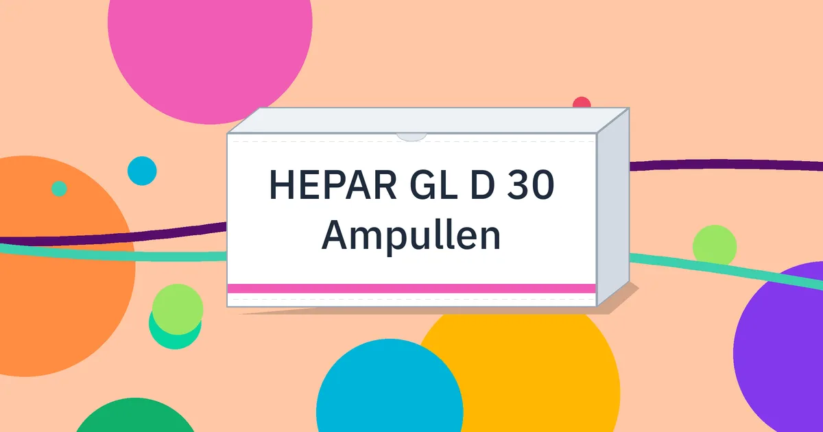 Symbolbild: Packung mit der Aufschrift HEPAR GL D 30 Ampullen (PZN 02829932) – Verfügbarkeit und Bezug in Apotheken in Frankfurt am Main