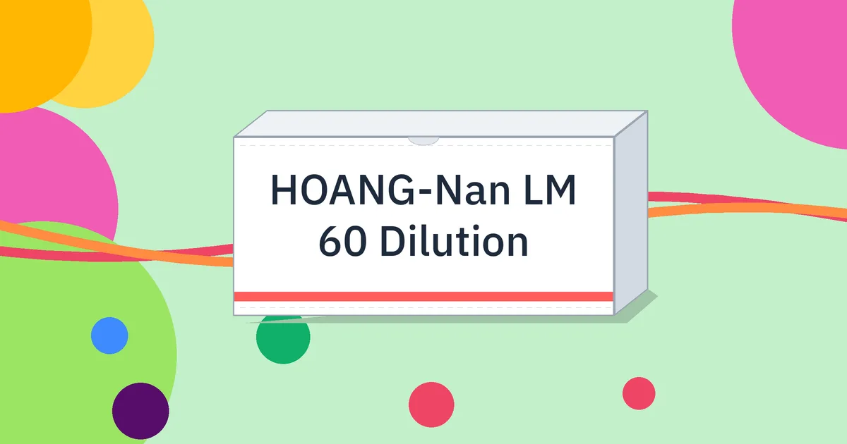 Symbolbild: Packung mit der Aufschrift HOANG-Nan LM 60 Dilution (PZN 12889510) – Verfügbarkeit und Bezug in Apotheken in Frankfurt am Main