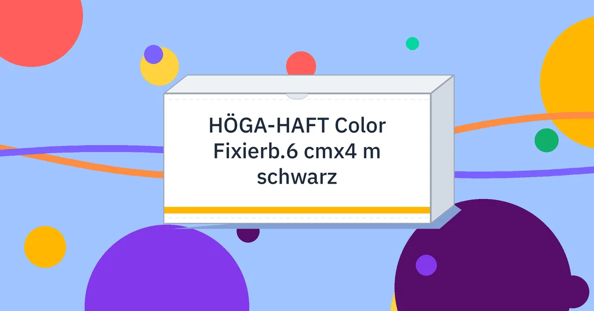 Symbolbild: Packung mit der Aufschrift HÖGA-HAFT Color Fixierb.6 cmx4 m schwarz (PZN 10933164) – Verfügbarkeit und Bezug in Apotheken in Frankfurt am Main