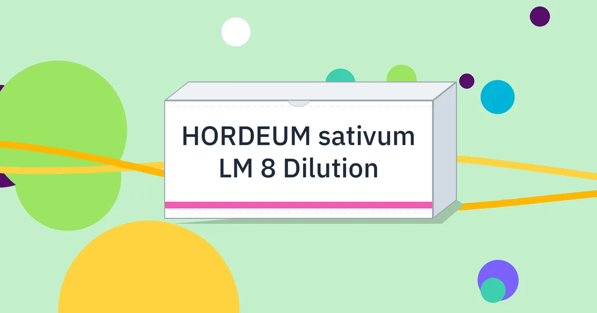 Symbolbild: Packung mit der Aufschrift HORDEUM sativum LM 8 Dilution (PZN 13555780) – Verfügbarkeit und Bezug in Apotheken in Frankfurt am Main