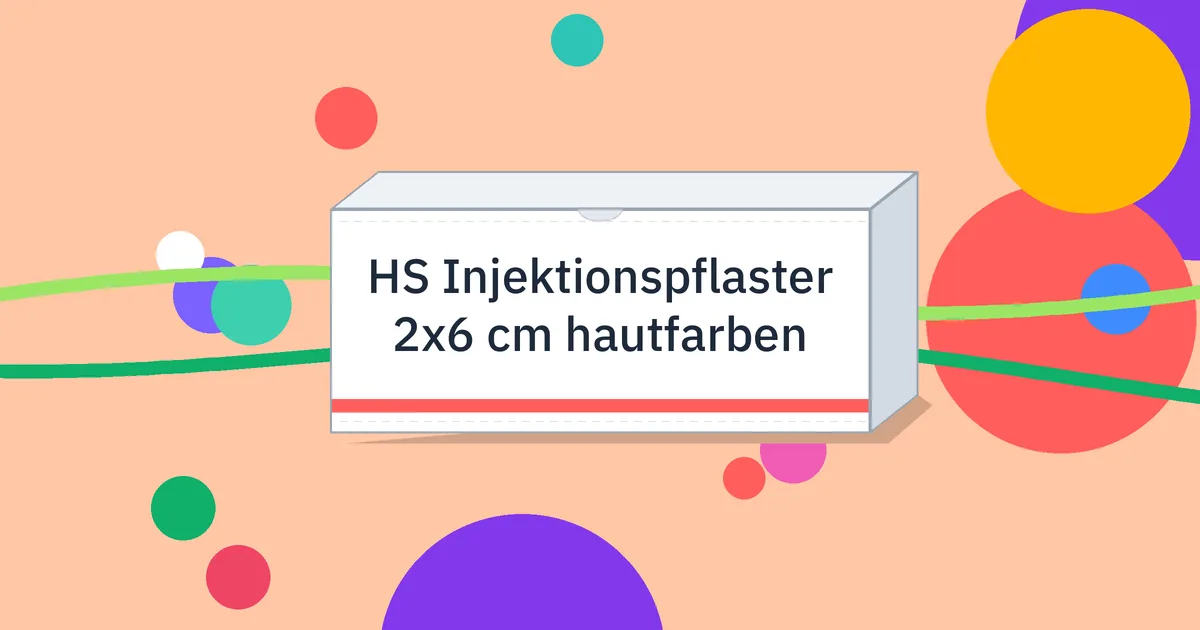 Symbolbild: Packung mit der Aufschrift HS Injektionspflaster 2x6 cm hautfarben (PZN 09742051) – Verfügbarkeit und Bezug in Apotheken in Frankfurt am Main