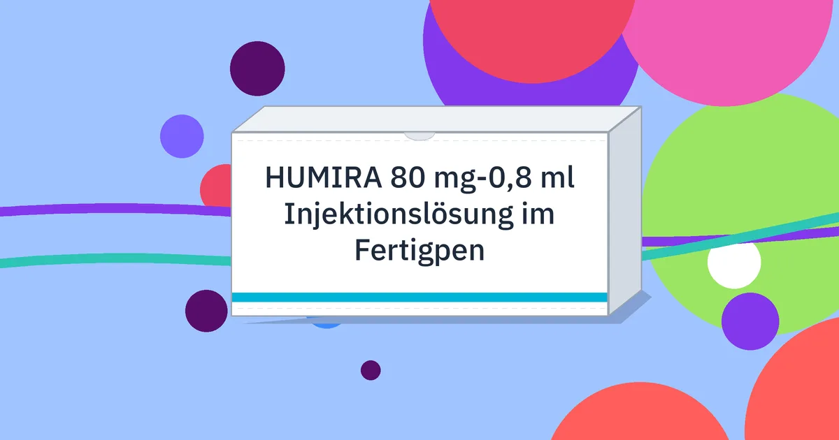 Symbolbild: Packung mit der Aufschrift HUMIRA 80 mg-0,8 ml Injektionslösung im Fertigpen (PZN 14289671) – Verfügbarkeit und Bezug in Apotheken in Frankfurt am Main