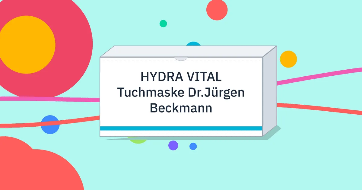 Symbolbild: Packung mit der Aufschrift HYDRA VITAL Tuchmaske Dr.Jürgen Beckmann (PZN 15319670) – Verfügbarkeit und Bezug in Apotheken in Frankfurt am Main