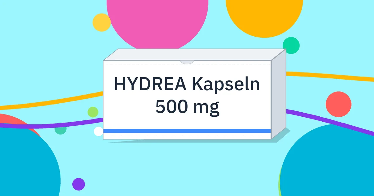 Symbolbild: Packung mit der Aufschrift HYDREA Kapseln 500 mg (PZN 04142292) – Verfügbarkeit und Bezug in Apotheken in Frankfurt am Main