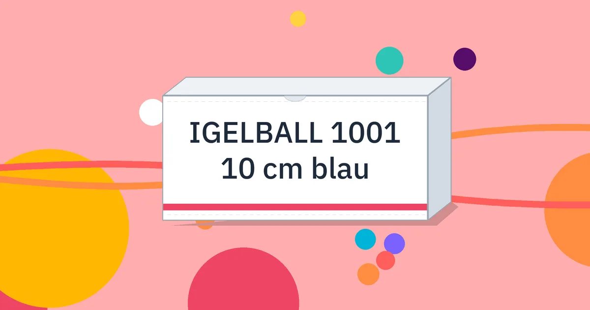 Symbolbild: Packung mit der Aufschrift IGELBALL 1001 10 cm blau (PZN 03301050) – Verfügbarkeit und Bezug in Apotheken in Frankfurt am Main