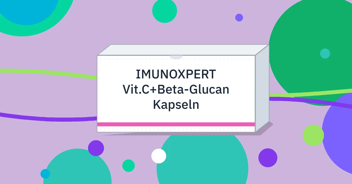Symbolbild: Packung mit der Aufschrift IMUNOXPERT Vit.C+Beta-Glucan Kapseln (PZN 20368469) – Verfügbarkeit und Bezug in Apotheken in Frankfurt am Main