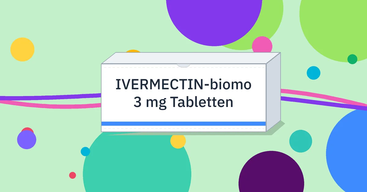 Symbolbild: Packung mit der Aufschrift IVERMECTIN-biomo 3 mg Tabletten (PZN 13868579) – Verfügbarkeit und Bezug in Apotheken in Frankfurt am Main