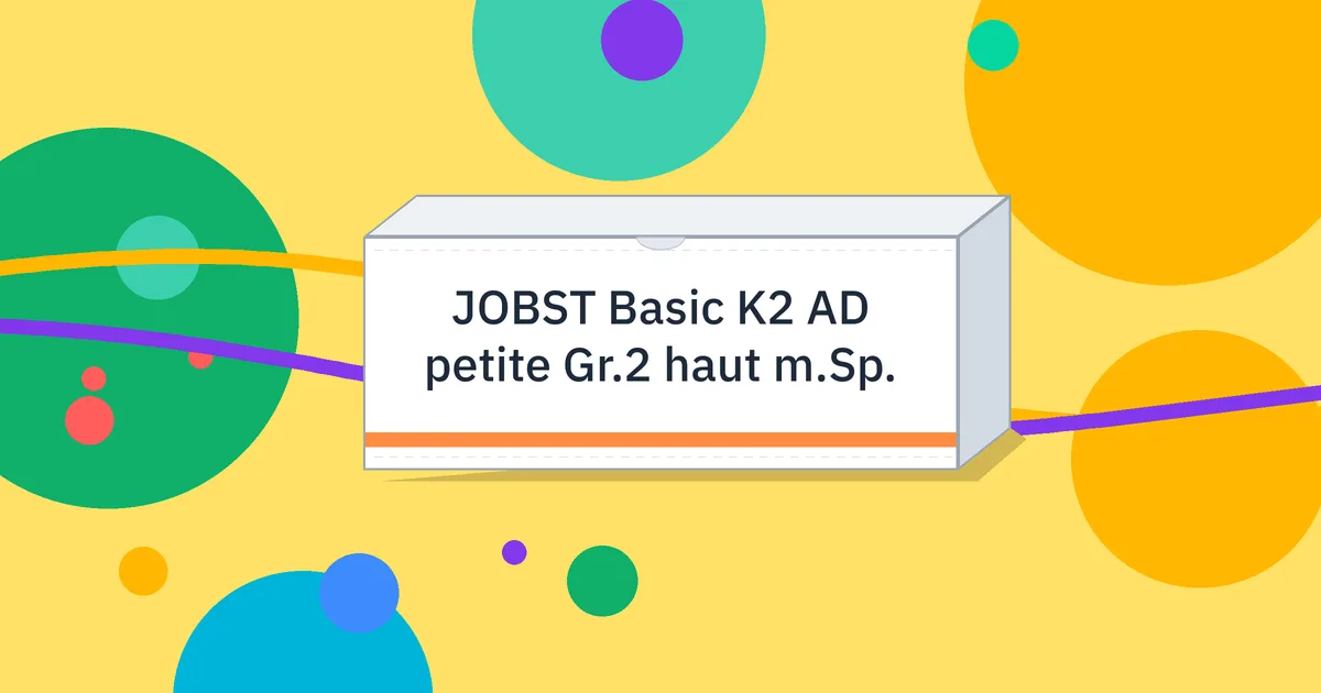 Symbolbild: Packung mit der Aufschrift JOBST Basic K2 AD petite Gr.2 haut m.Sp. (PZN 13059992) – Verfügbarkeit und Bezug in Apotheken in Frankfurt am Main
