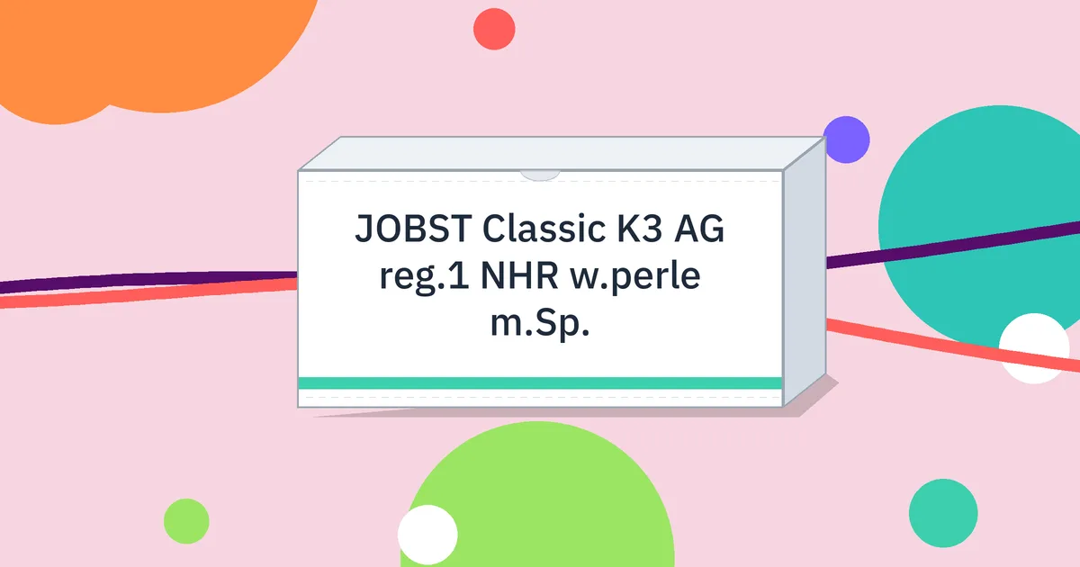 Symbolbild: Packung mit der Aufschrift JOBST Classic K3 AG reg.1 NHR w.perle m.Sp. (PZN 13073443) – Verfügbarkeit und Bezug in Apotheken in Frankfurt am Main