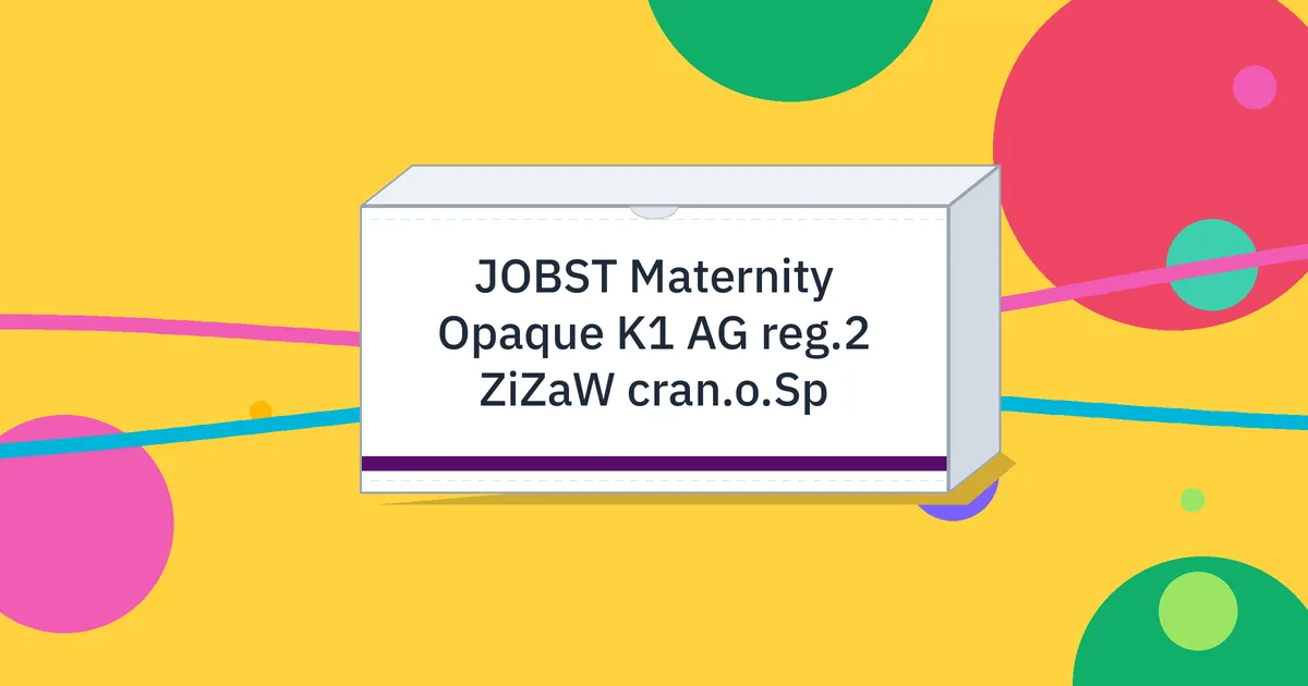 Symbolbild: Packung mit der Aufschrift JOBST Maternity Opaque K1 AG reg.2 ZiZaW cran.o.Sp (PZN 15857060) – Verfügbarkeit und Bezug in Apotheken in Frankfurt am Main