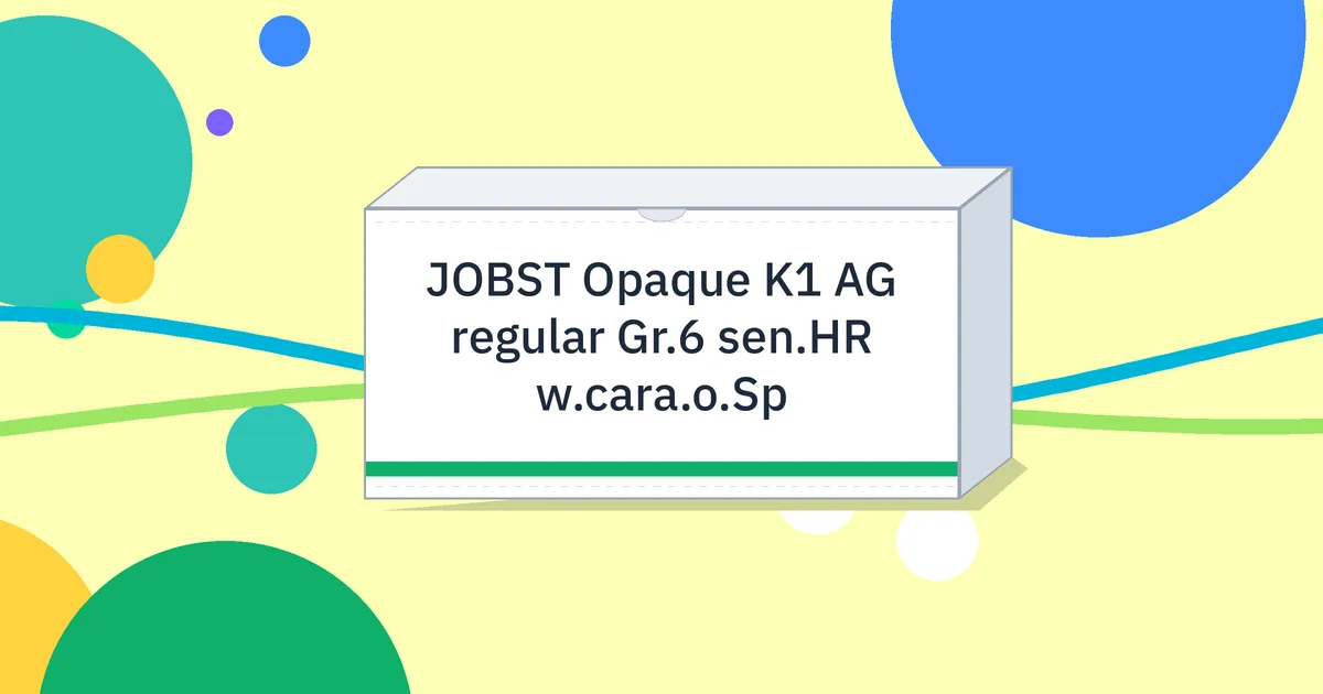 Symbolbild: Packung mit der Aufschrift JOBST Opaque K1 AG regular Gr.6 sen.HR w.cara.o.Sp (PZN 13096349) – Verfügbarkeit und Bezug in Apotheken in Frankfurt am Main