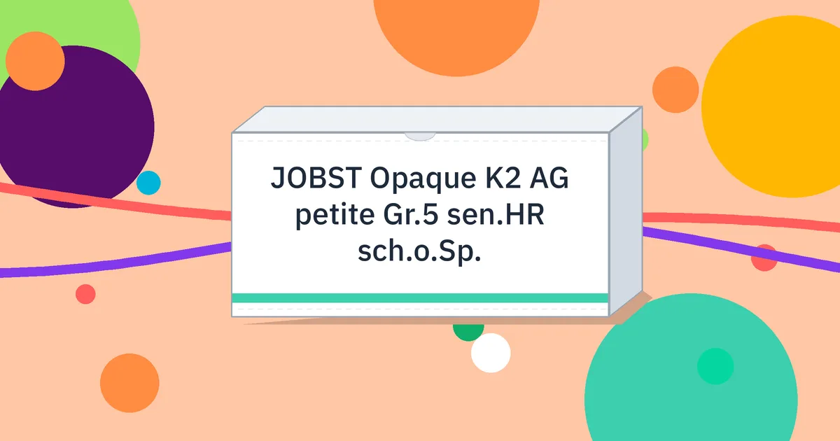 Symbolbild: Packung mit der Aufschrift JOBST Opaque K2 AG petite Gr.5 sen.HR sch.o.Sp. (PZN 12142923) – Verfügbarkeit und Bezug in Apotheken in Frankfurt am Main