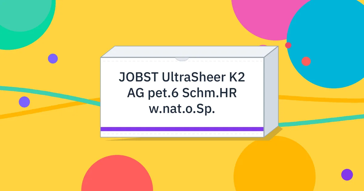 Symbolbild: Packung mit der Aufschrift JOBST UltraSheer K2 AG pet.6 Schm.HR w.nat.o.Sp. (PZN 11264535) – Verfügbarkeit und Bezug in Apotheken in Frankfurt am Main