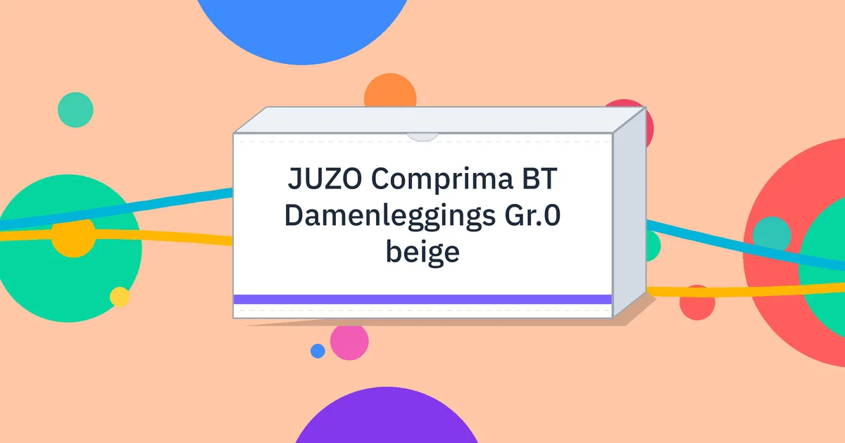 Symbolbild: Packung mit der Aufschrift JUZO Comprima BT Damenleggings Gr.0 beige (PZN 20781755) – Verfügbarkeit und Bezug in Apotheken in Frankfurt am Main