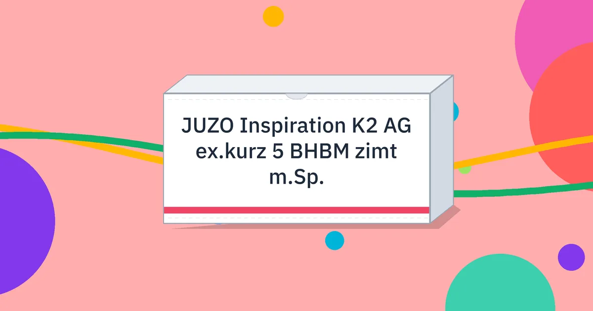 Symbolbild: Packung mit der Aufschrift JUZO Inspiration K2 AG ex.kurz 5 BHBM zimt m.Sp. (PZN 14875989) – Verfügbarkeit und Bezug in Apotheken in Frankfurt am Main
