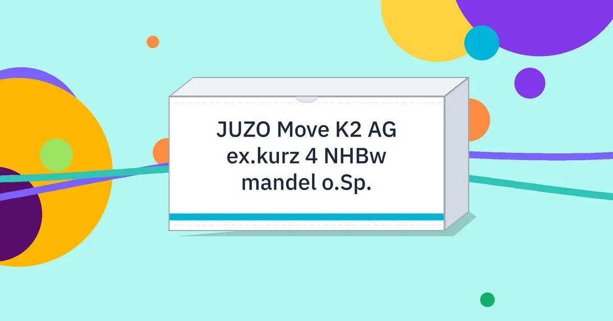 Symbolbild: Packung mit der Aufschrift JUZO Move K2 AG ex.kurz 4 NHBw mandel o.Sp. (PZN 16641161) – Verfügbarkeit und Bezug in Apotheken in Frankfurt am Main